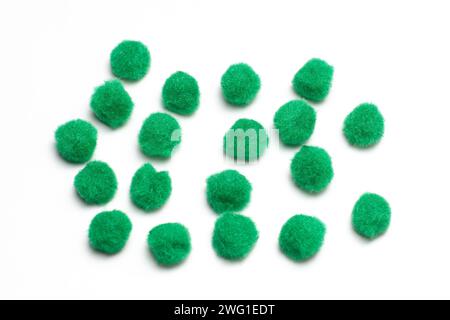 small fluffy green balls isolated on white background Stock Photo - Alamy