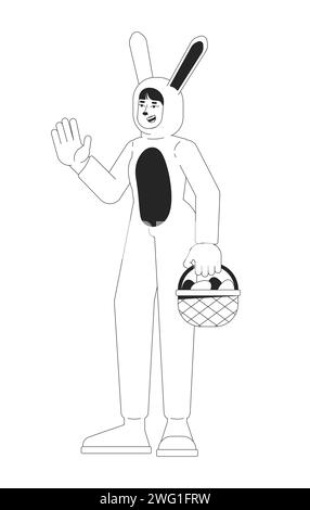 Easter bunny 2D linear cartoon character Stock Vector Image & Art - Alamy