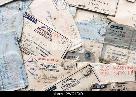 WW2 air mail letters via Maritime mail from a Wren to an RAF gentleman ...