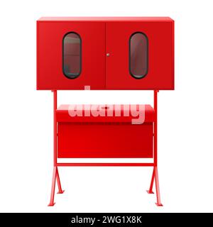 Fire sand box. Fire fighting equipment isolated on white background ...