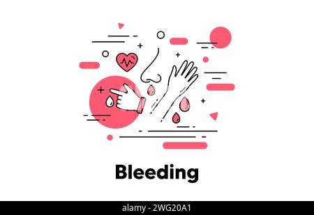bleeding blood from the finger wound- vector illustration Stock Vector ...