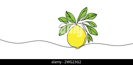 Continuous one line drawing. Lemon lime fruits Stock Vector Image & Art ...