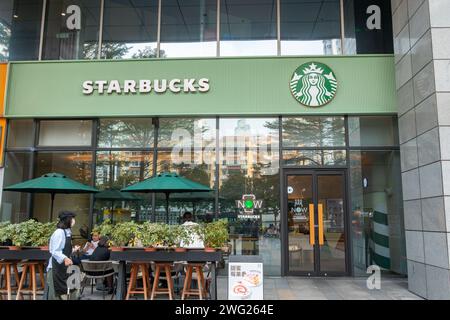 GuangZhou GuangDong China-January 18 2024:Starbucks coffee retail shop ...