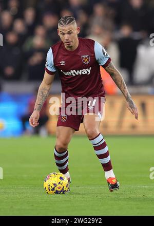 Kalvin Phillips of West Ham United arrives during the Premier League ...