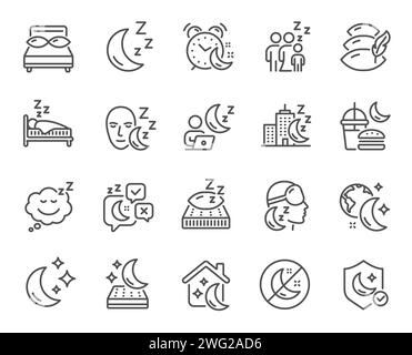 House insomnia icon outline vector. Sleep disorder. Bed person Stock ...