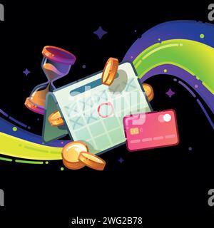 Modern work time management planning infographics. Vector illustration ...