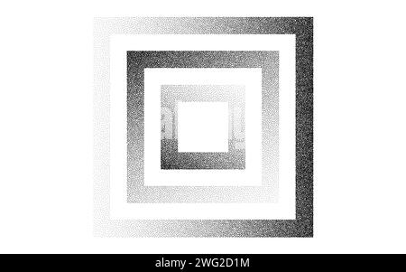 Noise rectangle frame. Gradient grain pattern border. Dot texture ...