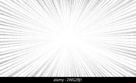 Dotwork noise burst beam background. Black noise stipple dots sunburst ...