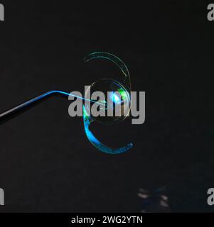 closeup photo of foldable itraocular lens for cataract surgery Stock ...