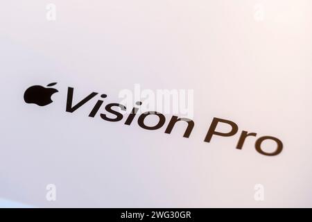 The Apple Vision Pro headset is seen on display at the Fifth Avenue ...