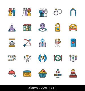 Wedding Celebration Party Icon Collection Stock Vector Image & Art - Alamy