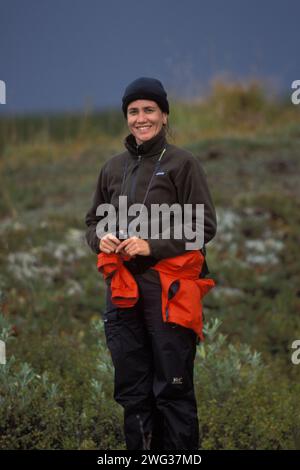 Indian native first nations hiker Sunny Coulson picking and eating ...