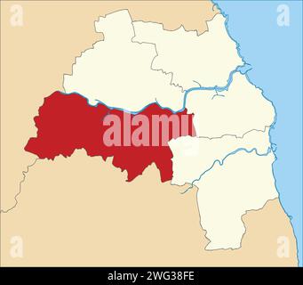 Red location map of the METROPOLITAN BOROUGH AND CITY OF SUNDERLAND ...