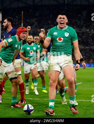 Ireland's Dan Sheehan during the Guinness Men's Six Nations match at the Principality Stadium ...