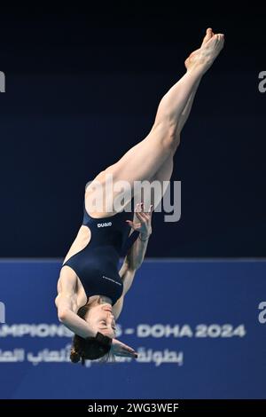 Michelle Heimberg of Switzerland competes in the women's 1m springboard ...