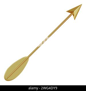 Golden Arrow pointing right up. Realistic 3d Icon isolated on white ...