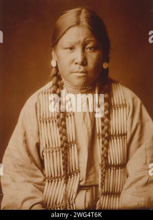 Cheyenne girl, c1905. Cheyenne girl, half-length portrait, facing front ...