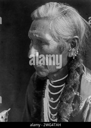 Flathead profile, c1910. Photograph shows Flathead man, head-and ...