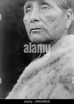 Hupa woman, c1923. Hupa woman, head-and-shoulders portrait, facing left ...