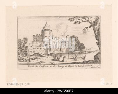 View of the Bourbon-L'archambault Castle, Israel Silvestre, 1651 print ...