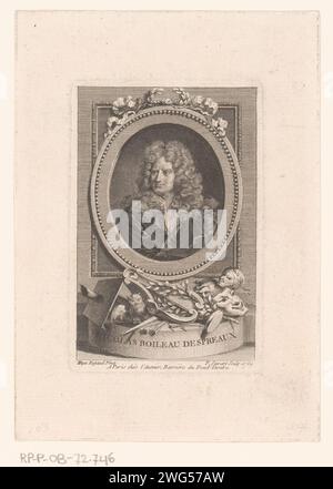 Portret van Nicolas Boileau-Despréaux, Jacob Gole, After Hyacinthe ...