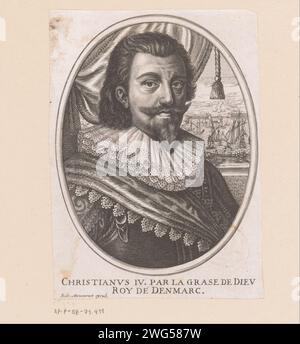 Portrait of Christiaan IV king of Denmark; Christiaan de Vierde ...