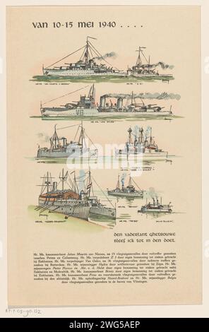 Dutch warships perished between 10-15 May 1940, c. 1945 - c. 1960 print ...