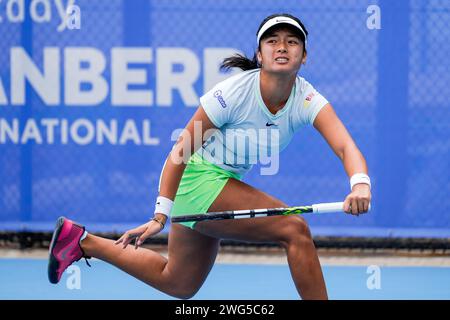 Alexandra Eala of Philippines in action against Iga Swiatek of Poland ...