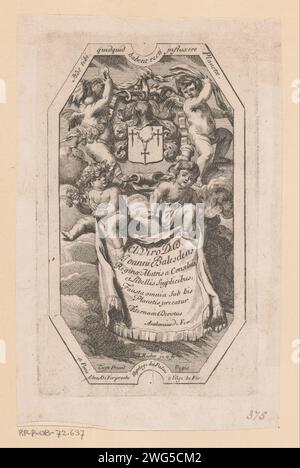 Title print with draperie and coat of arms, Nicolas de Larmessin (I ...