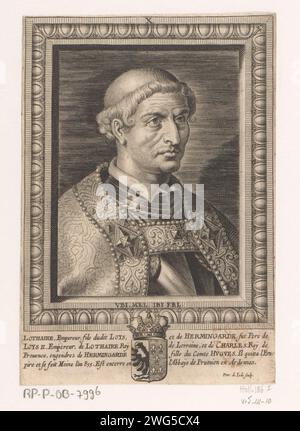 Portrait of Lotharius II, Pieter de Jode (II), After 1661 - 1663 print ...
