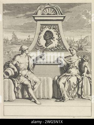 Trade label with head of a black man in a laurel wreath, Isaac Vincentz ...