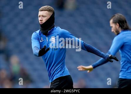 Birmingham City's Jay Stansfield warms up before the Sky Bet ...