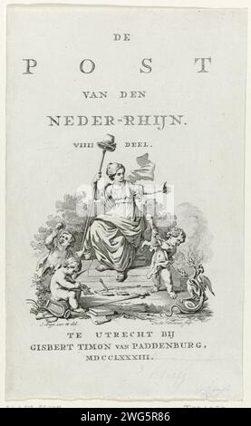 Allegorical representation with freedom and a three -headed snake, 1783 ...