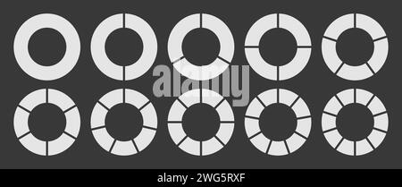 A circle shape divided into 9 parts with one pie separately, vintage ...