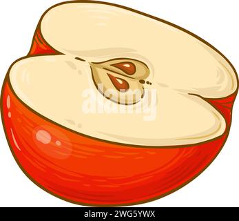 fresh apple fruit half vector illustration design Stock Vector Image ...