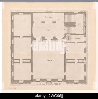 Map of the first floor of the Villa Giustiniani-Cambiasso in Genoa ...