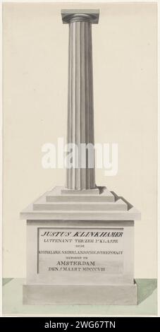 Burial monument for Justus Klinkhamer, 1830, Anonymous, 1830 - 1831 drawing The burial monument ...