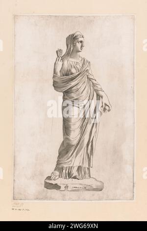 Statue of Ceres, Claude Mellan, 1636 - 1637 print paper engraving piece ...