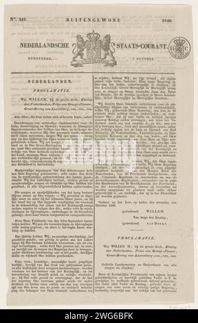 Extraordinary Dutch Staats-Courant. Thursday, October 12. No. 241 ...