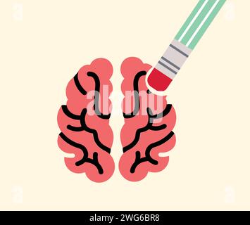 Dementia. Alzheimer memory loss disease concept, old man woman brain ...