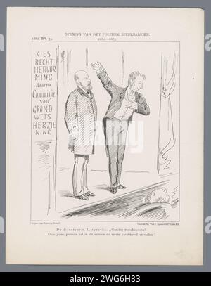 Political cartoon, 1882, 1882 print Political cartoon with the minister ...