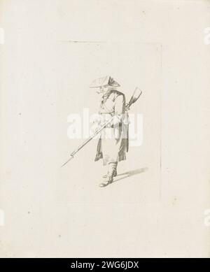 Standing French soldier, August Christian Hauck, 1795 print A standing ...