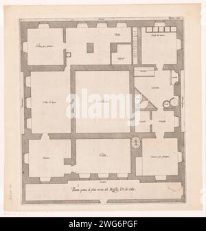 Map of the basement of the Villa Grimaldi in Genoa, 1622 print This ...