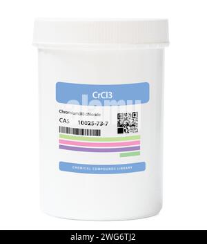 Chromium (III) chloride (CrCl3) solution in a test tube. The green ...