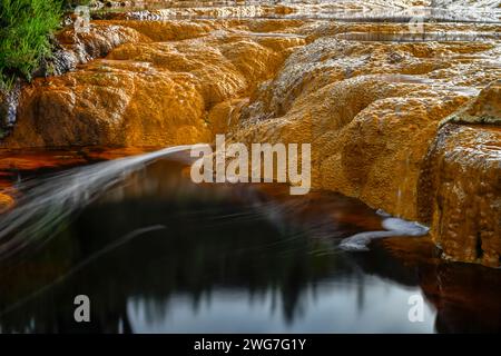 Vivid details of the iron-rich sediment and microbial mats along the ...