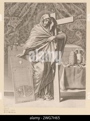 Fides (faith); Fides; The three theological virtues. Fides with a cross ...