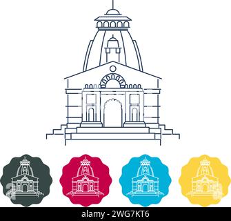 Kedarnath Temple, Jyotirlingas - Uttarakhand - Stock Illustration as ...