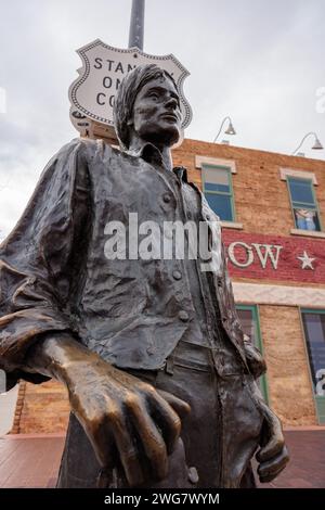 Statue of Glen Frey Standin' on a Corner in Winslow Arizona as sung in ...