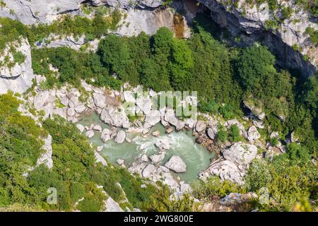 Mountain landscape width Canyon of Verdon River (Verdon Gorge) in ...