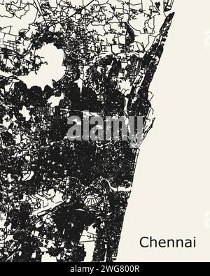 Vector city map of Chennai, Tamil Nadu, India Stock Vector Image & Art ...